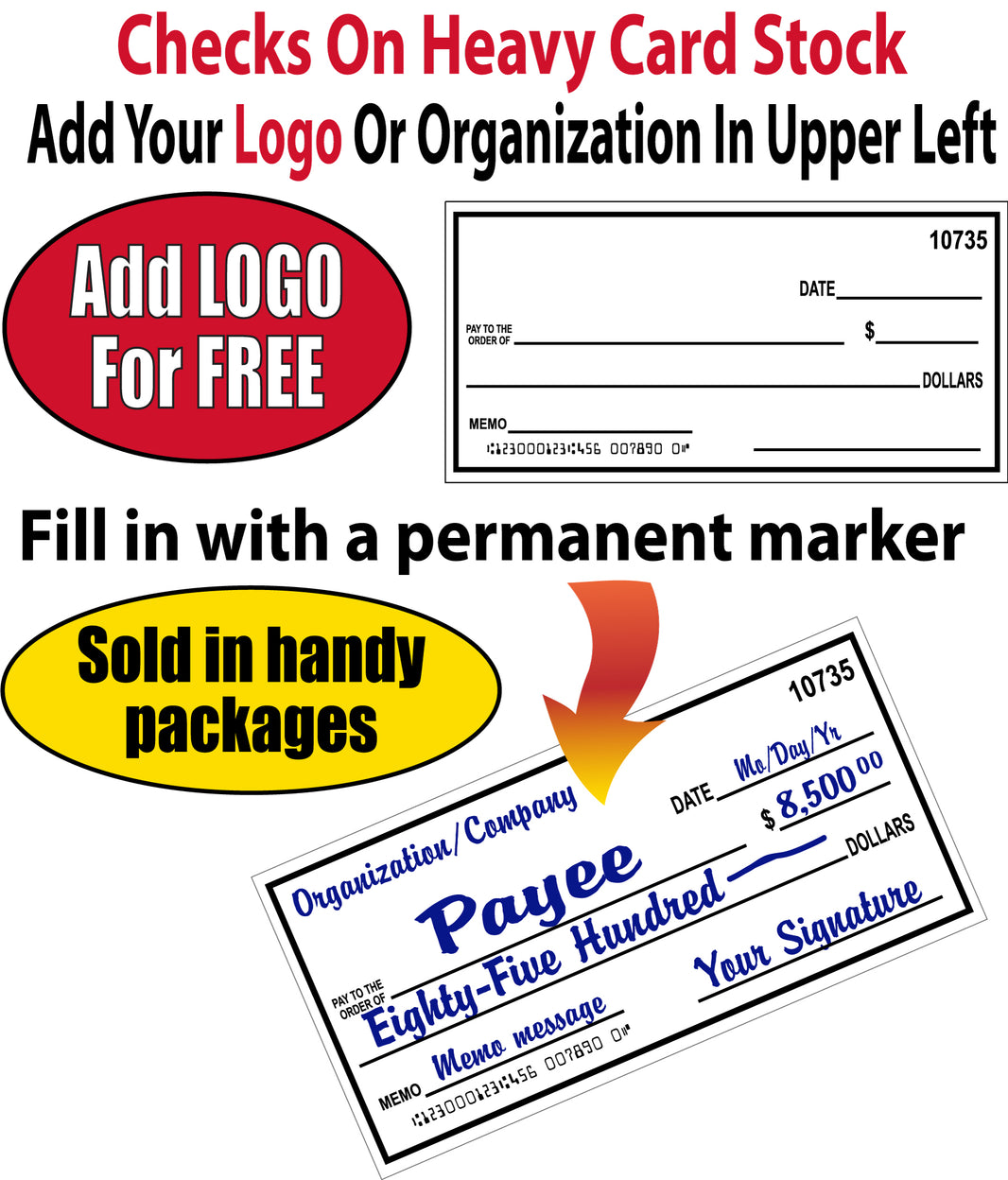 Big Checks, Oversized Presentation Checks – Same Day Sign