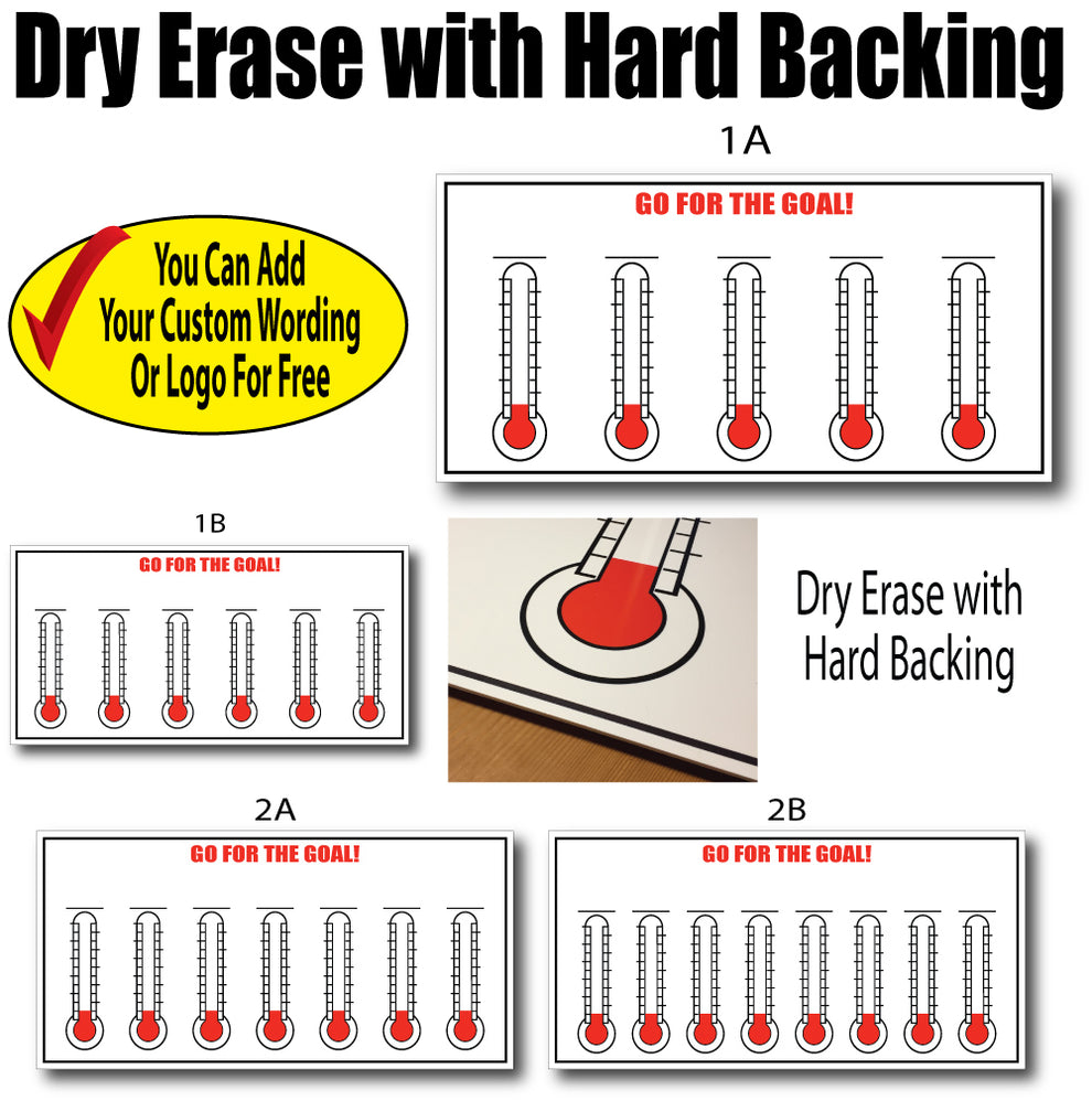 Goal Thermometers with 5-8 Goals – Same Day Sign