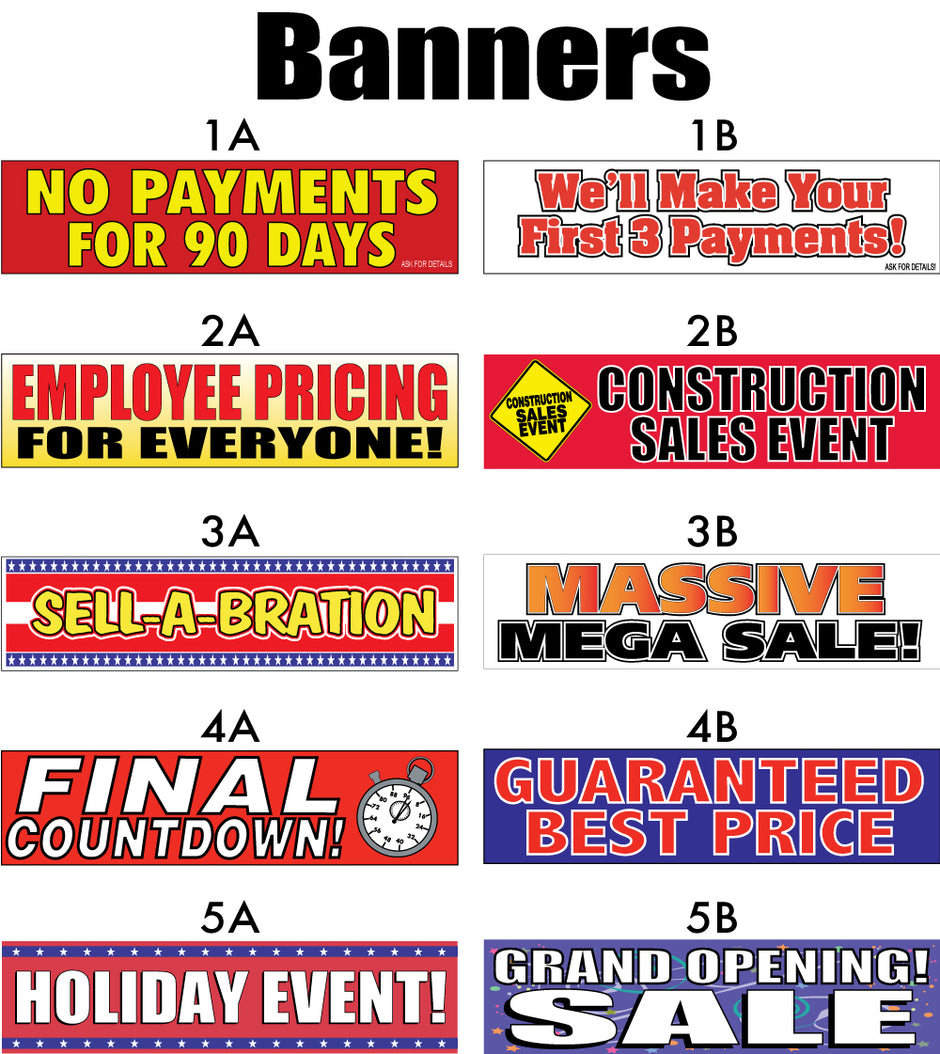 Sale Signs and Banners for General Retail and Auto Dealerships – Same ...