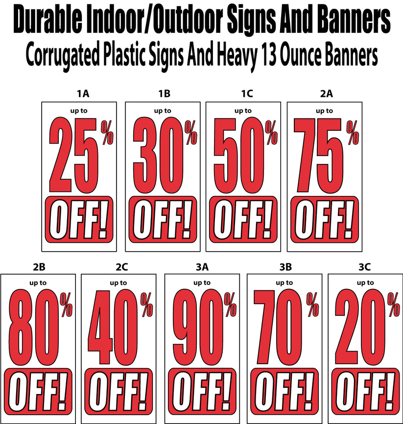 Percent Off Sign Packages and Banners – Same Day Sign