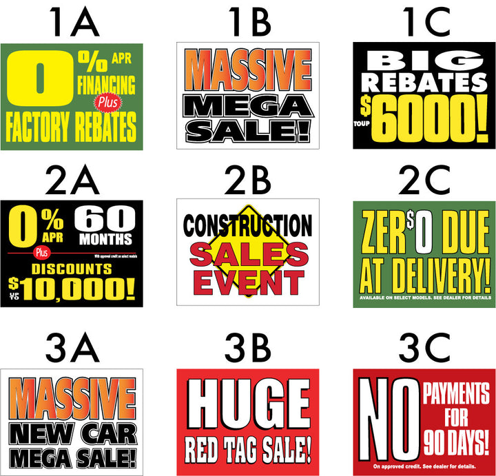 Sale Signs and Banners for General Retail and Auto Dealerships – Same ...