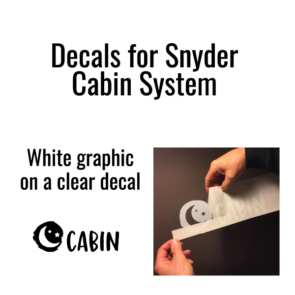 Cabin Decals - White graphic on clear material – Same Day Sign